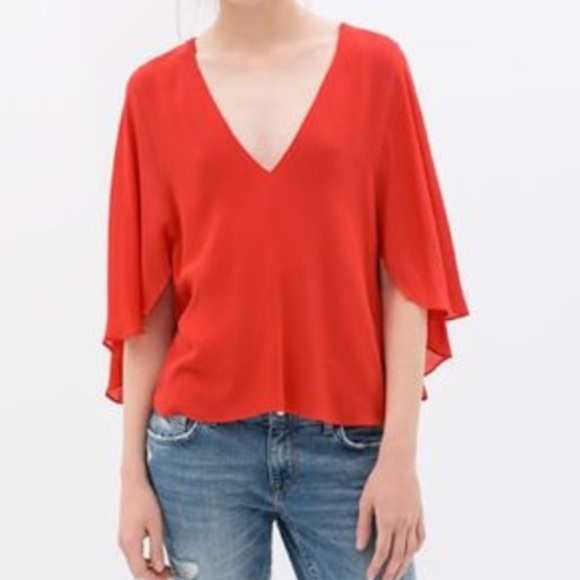 Zara | Tops | Zara Cape Style Top | Poshmark